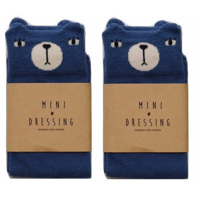 Bear Knee Socks in Blue | BubbleChops